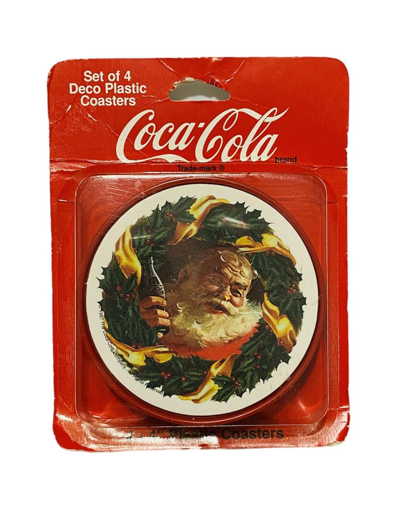 Coca-Cola Deco Plastic Coaster 1 Pack of 4 - 4" Coasters 1 Style Chosen ...