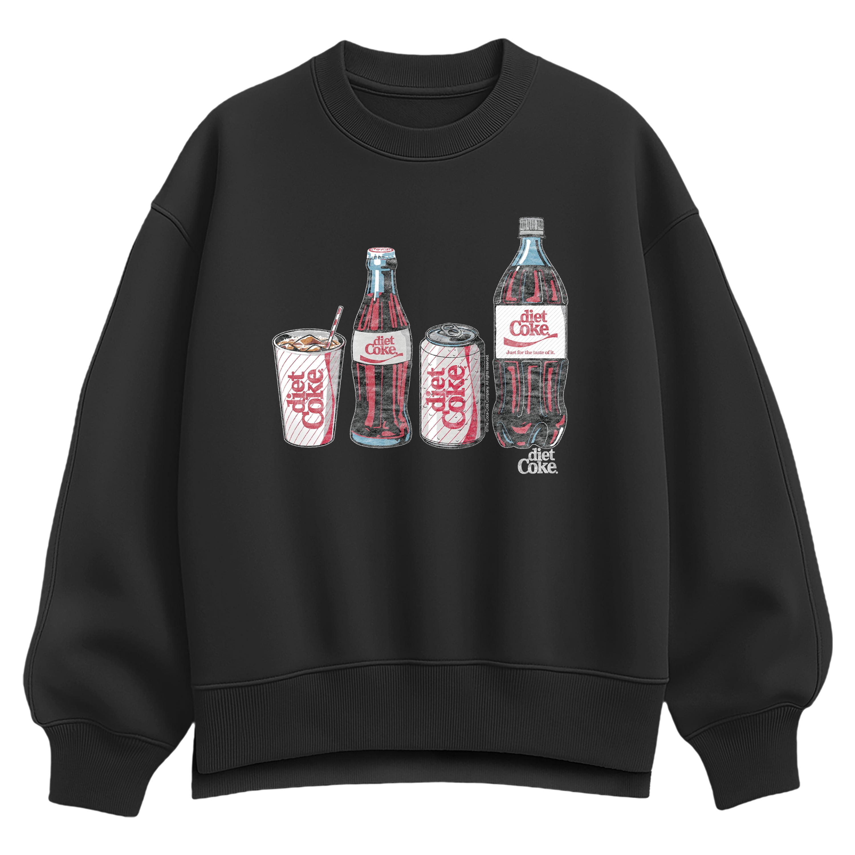 Coca-Cola - Diet Coke Bottle Cans - Ladies Oversized Fleece Crew ...