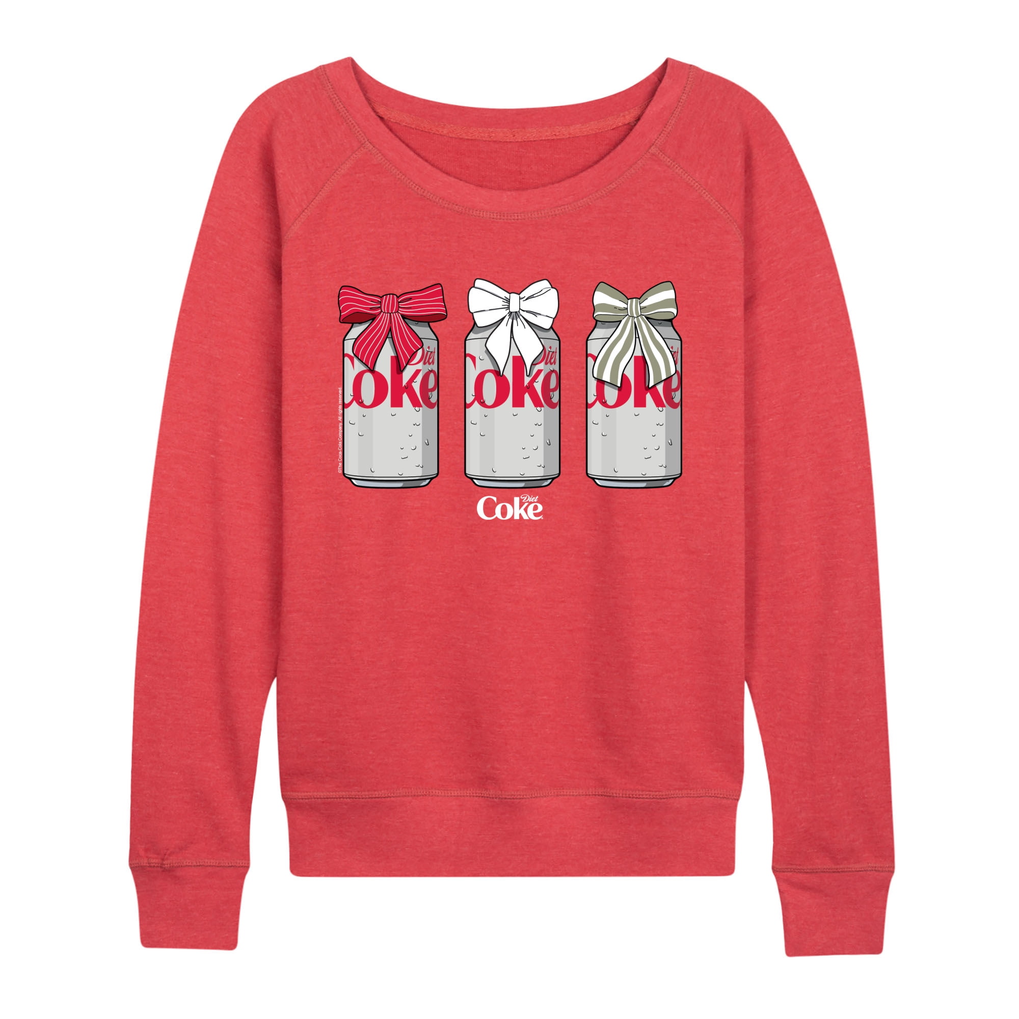 Coca-Cola - Diet Coke Christmas Bows - Women's French Terry Long Sleeve ...