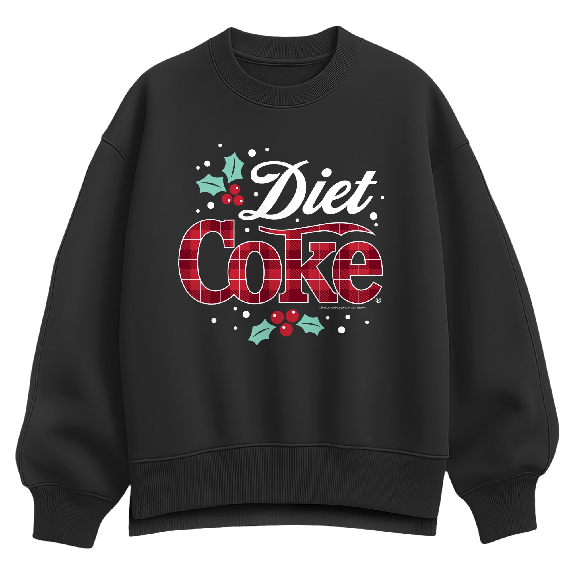 Coca-Cola - Diet Coke Christmas Plaid - Women's Oversized Fleece Crew ...