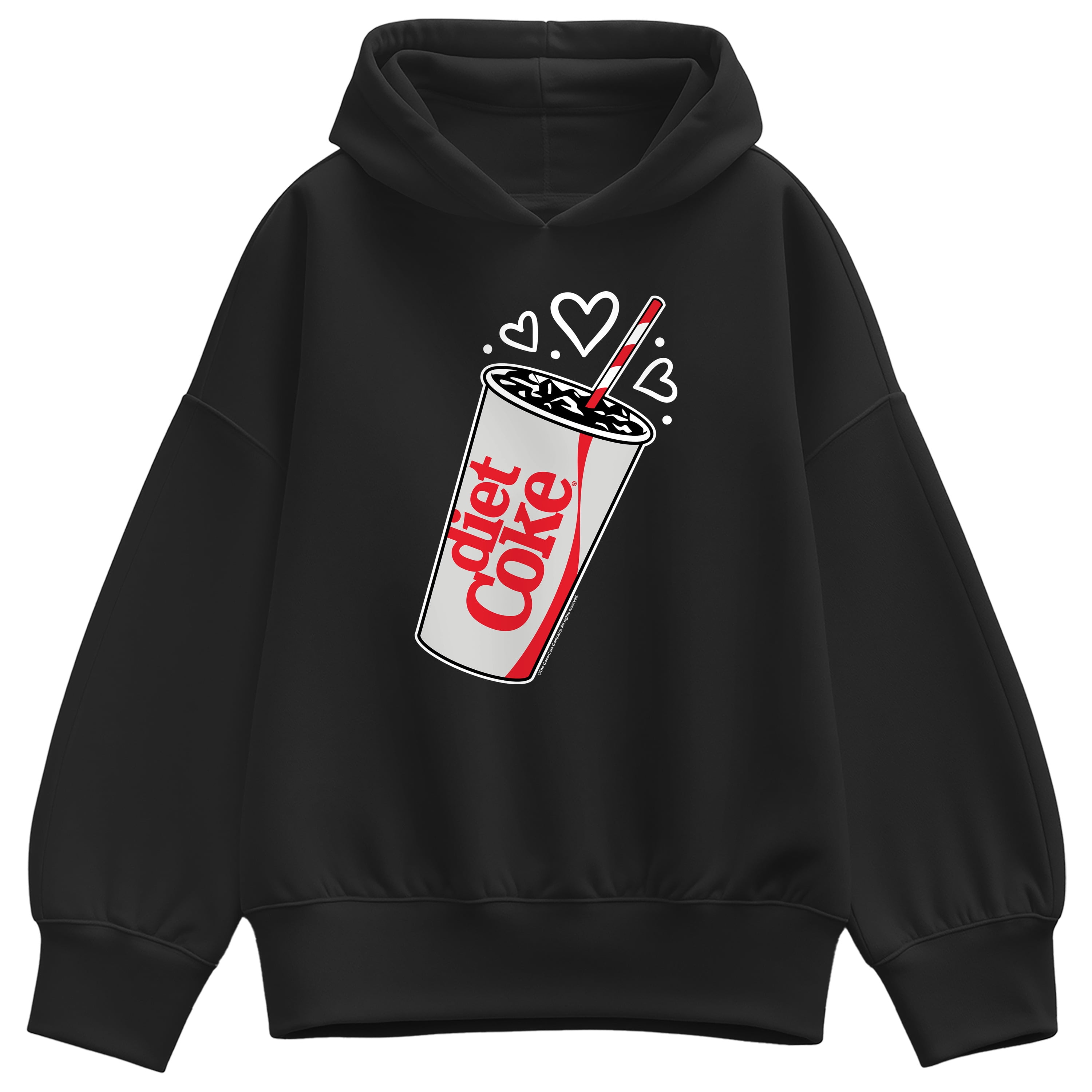 Coca-Cola - Diet Coke Heart Bubbles - Ladies Oversized Fleece Hoodie ...