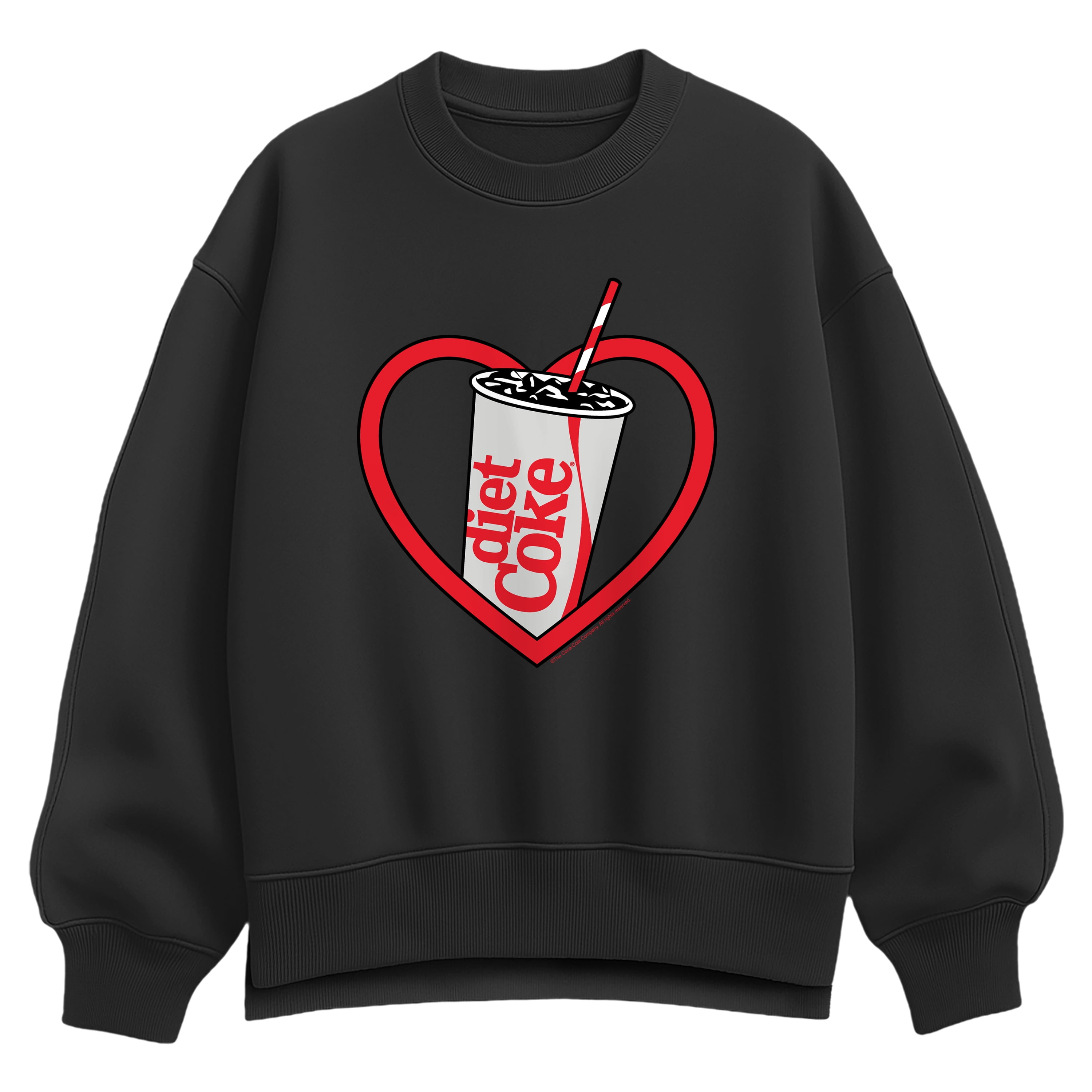 Coca-Cola - Diet Coke Heart - Ladies Oversized Fleece Crew Sweatshirt - Walmart.com