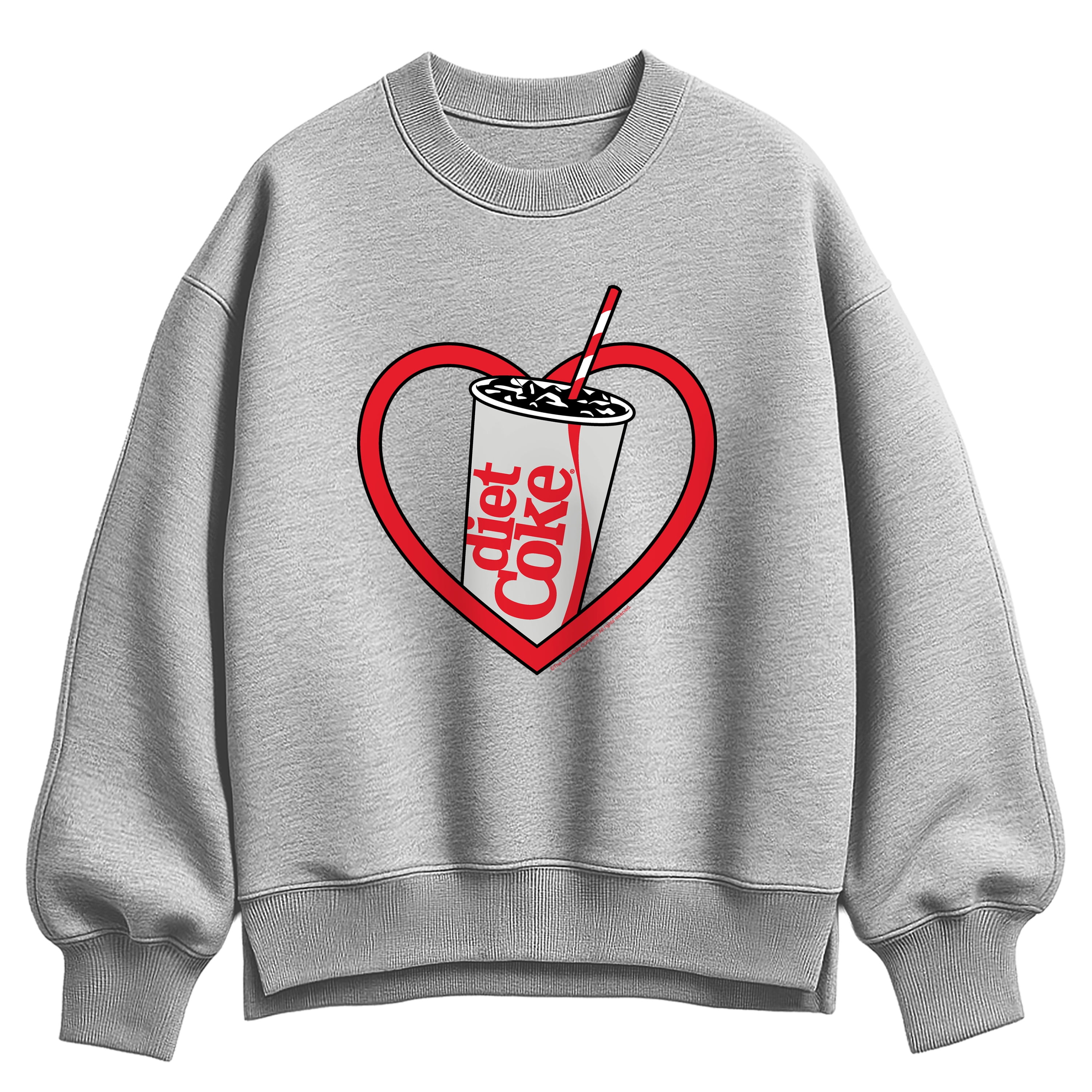 Coca-Cola - Diet Coke Heart - Ladies Oversized Fleece Crew Sweatshirt - Walmart.com