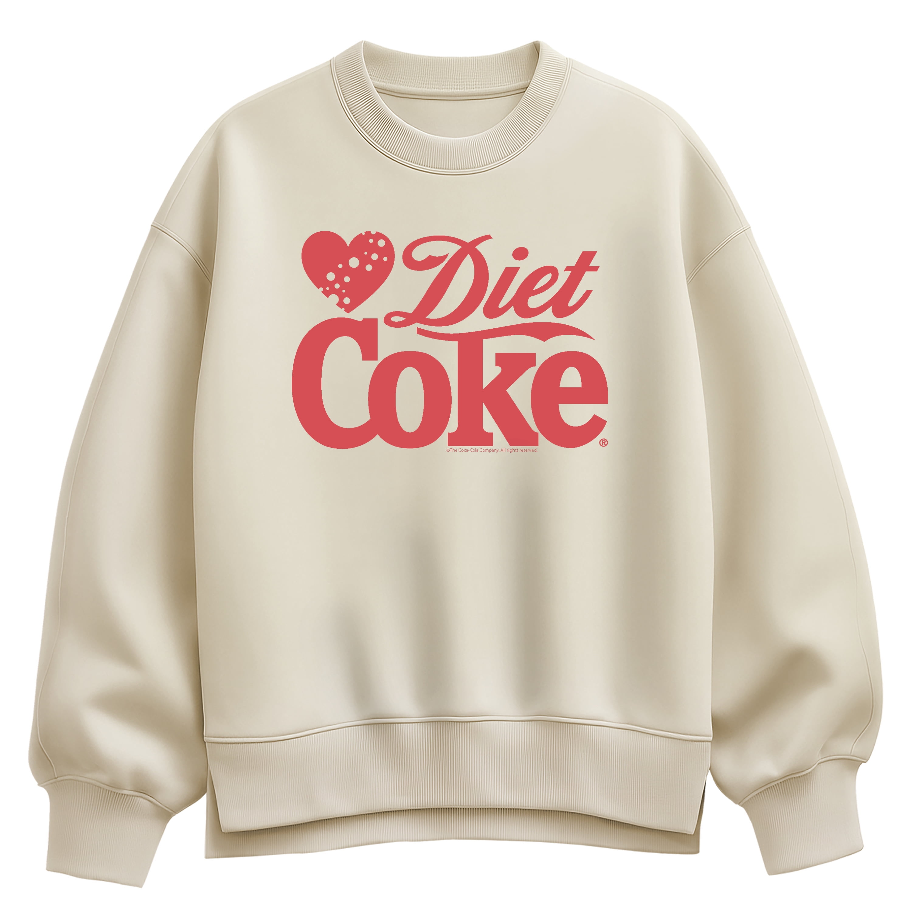 Coca-Cola - Diet Coke Heart - Ladies Oversized Fleece Crew Sweatshirt ...