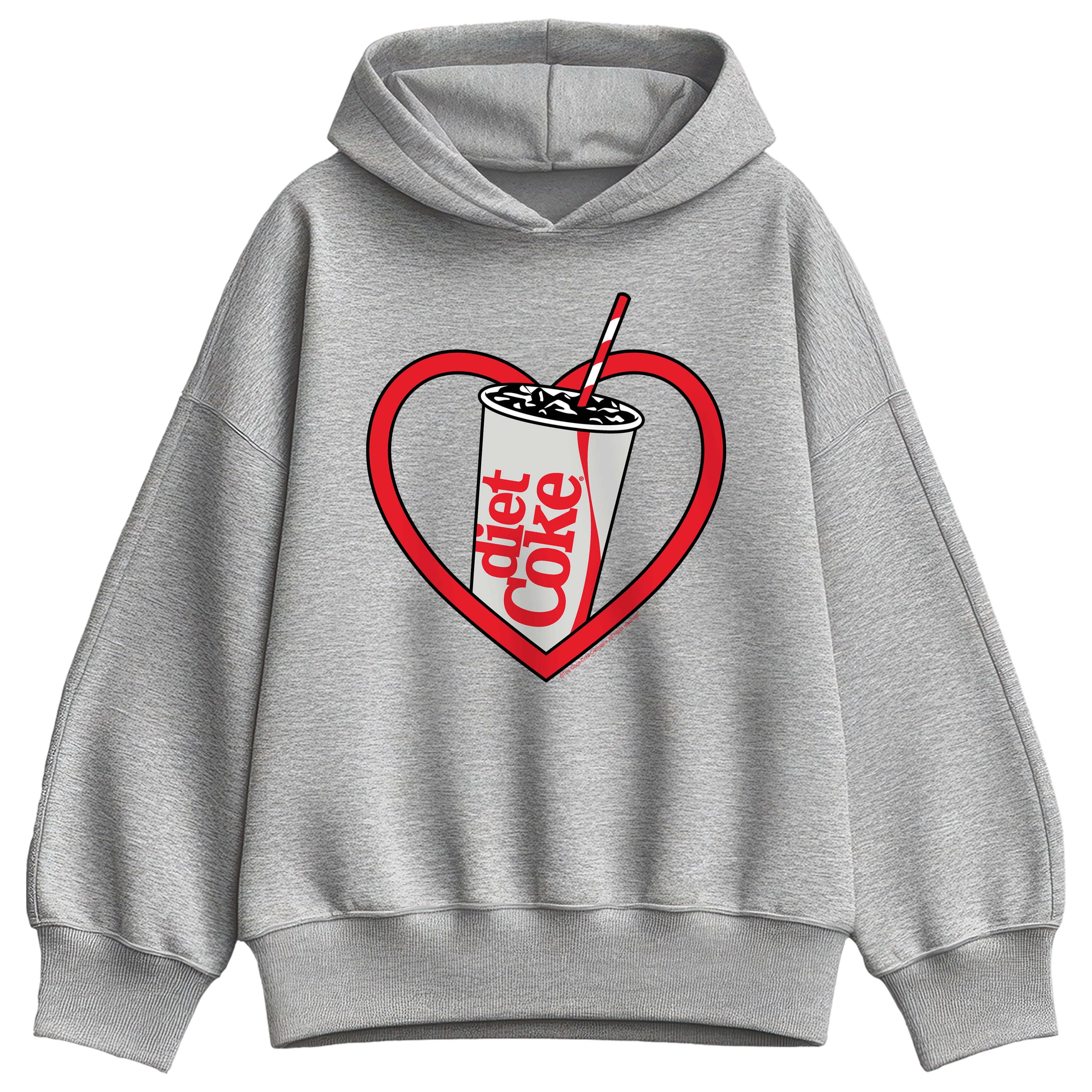 Coca-Cola - Diet Coke Heart - Ladies Oversized Fleece Hoodie Sweatshirt ...