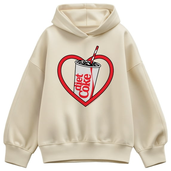 Coca-Cola - Diet Coke Heart - Ladies Oversized Fleece Hoodie Sweatshirt ...