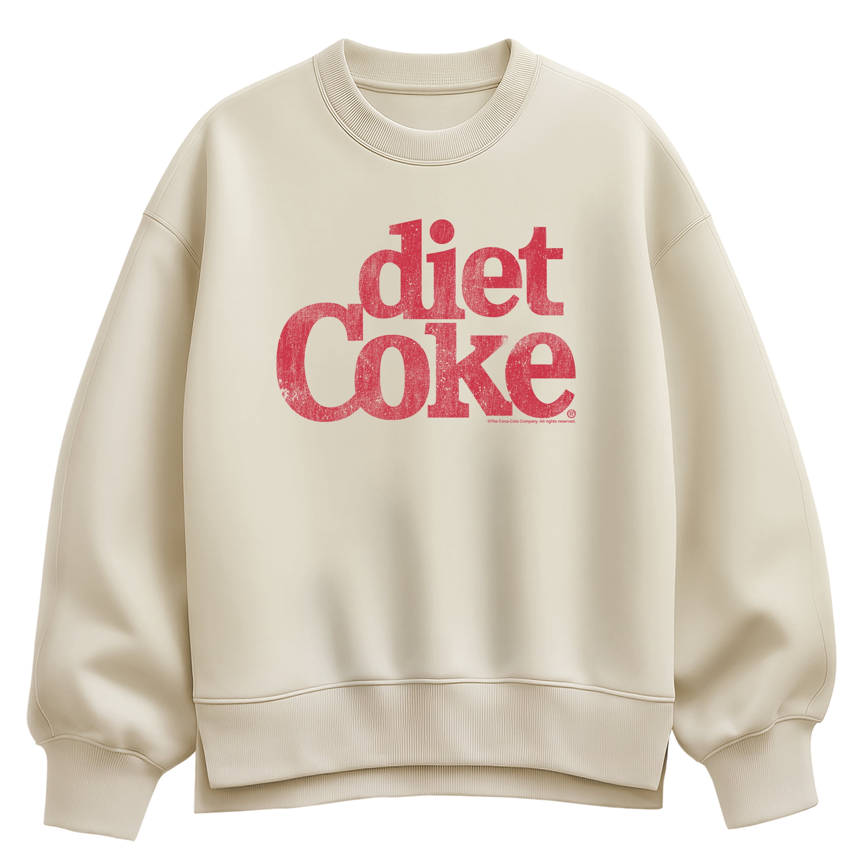 Coca-Cola - Diet Coke Logo - Ladies Oversized Fleece Crew Sweatshirt ...