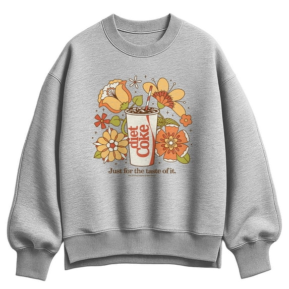 Coca-Cola - Diet Coke Retro Flowers - Ladies Oversized Fleece Crew Sweatshirt - Walmart.com