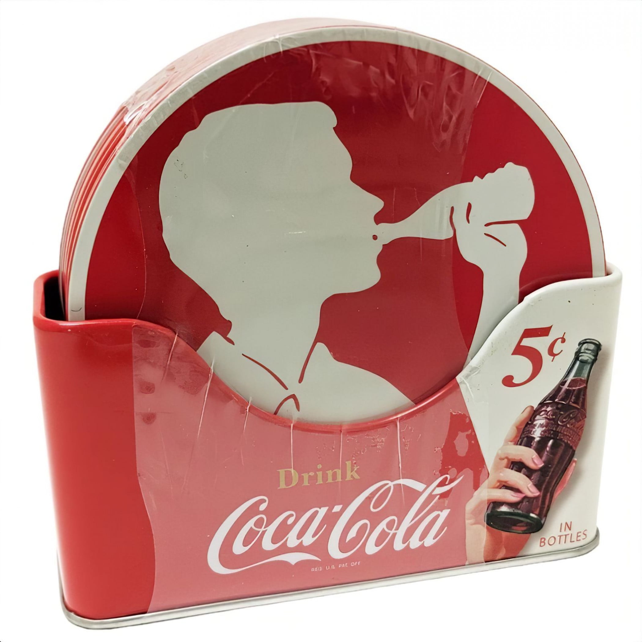 Coca-Cola Drink Up Coaster Set with Holder - Walmart.com