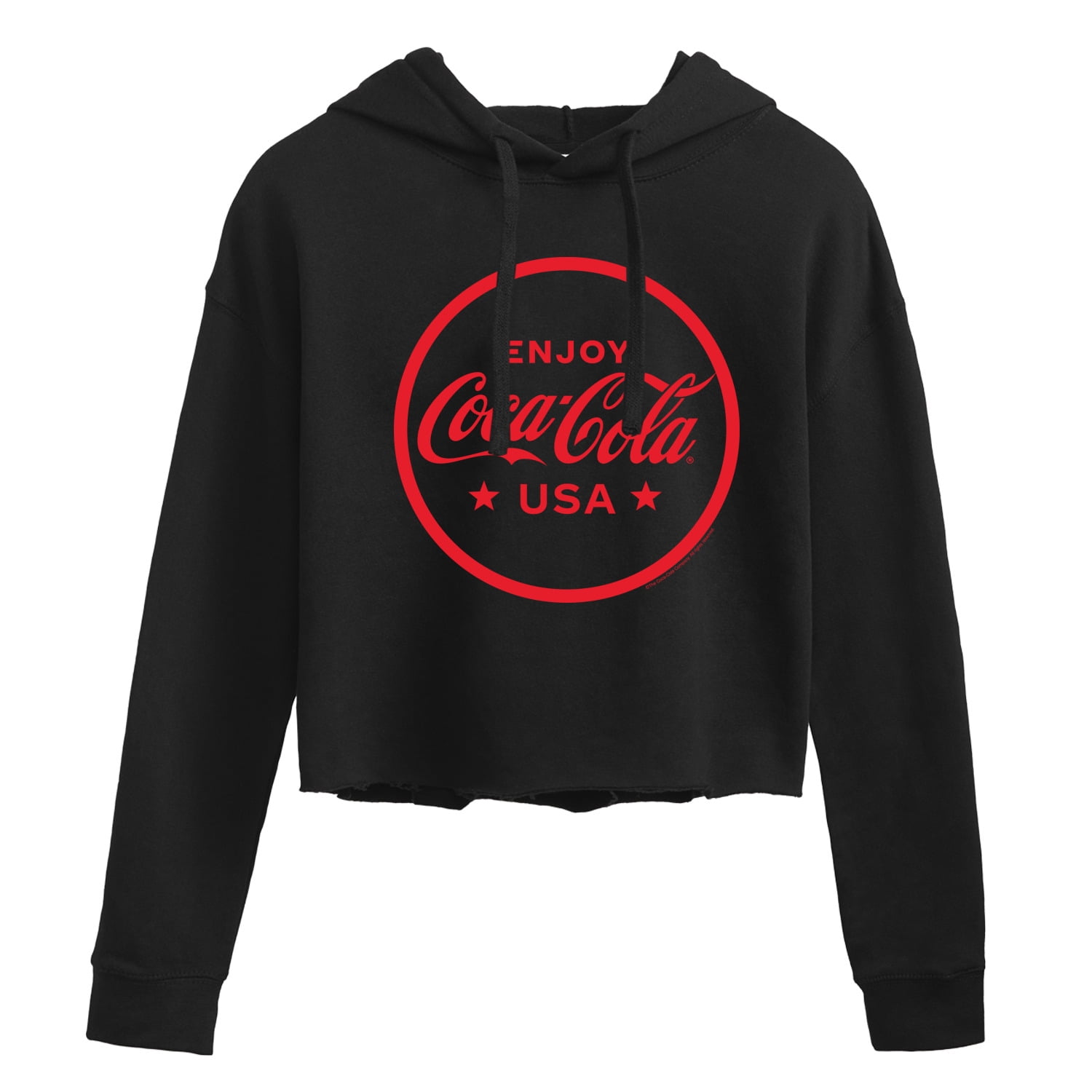 Coca-Cola - Enjoy Coca Cola USA - Juniors Cropped Pullover Hoodie ...