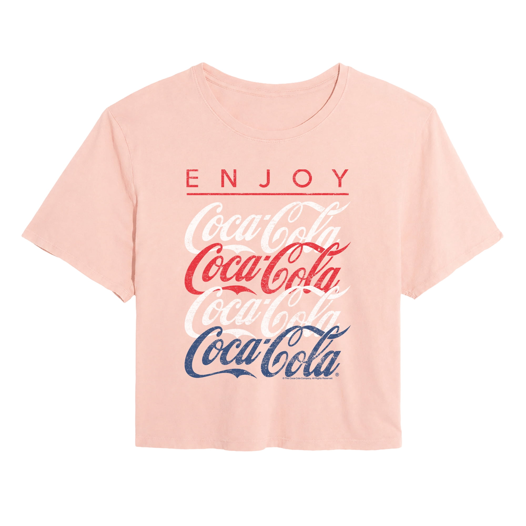 Coca-Cola - Enjoy - Juniors Cropped Graphic T-Shirt - Walmart.com