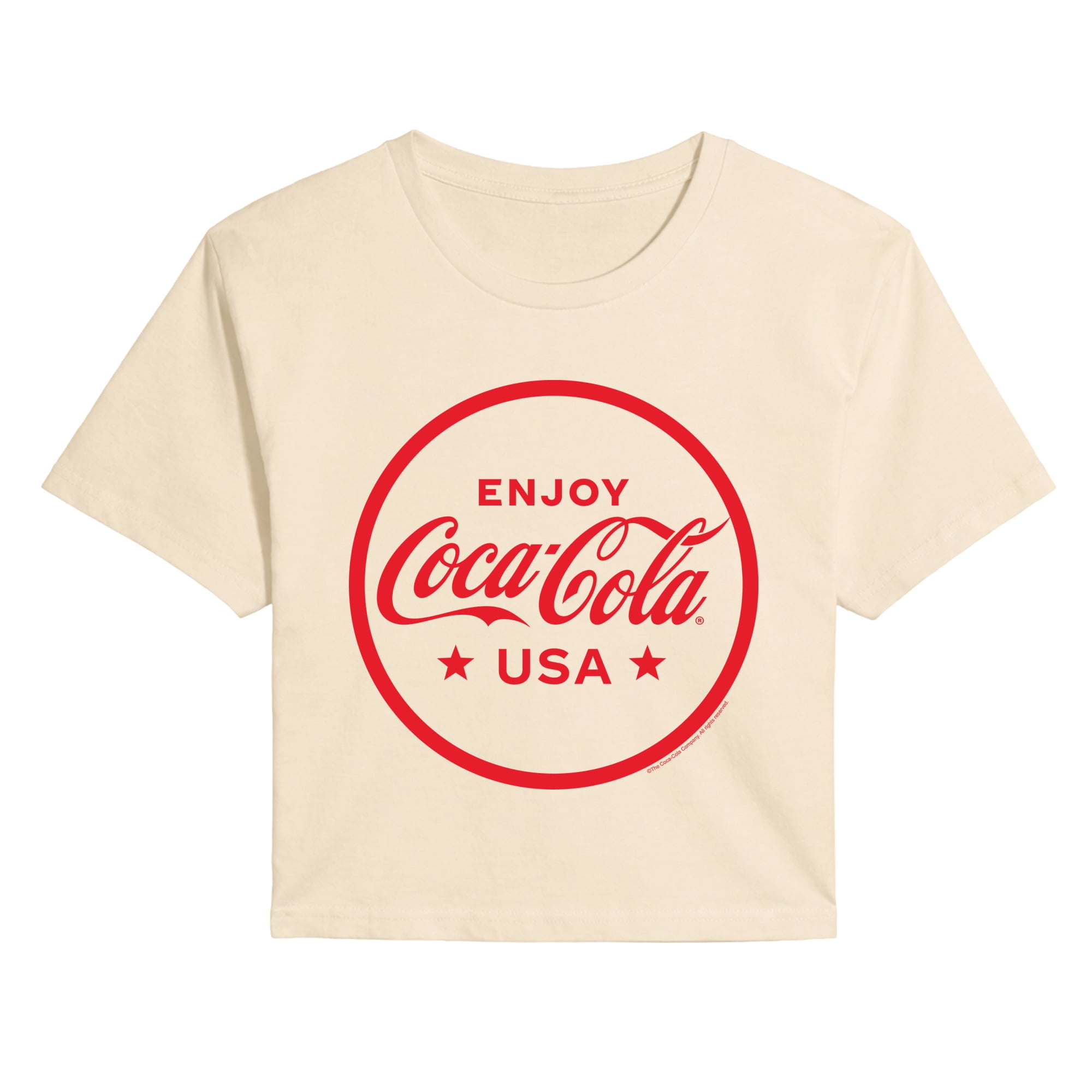 Coca-Cola - Enjoy USA - Juniors Cropped Graphic T-Shirt - Walmart.com