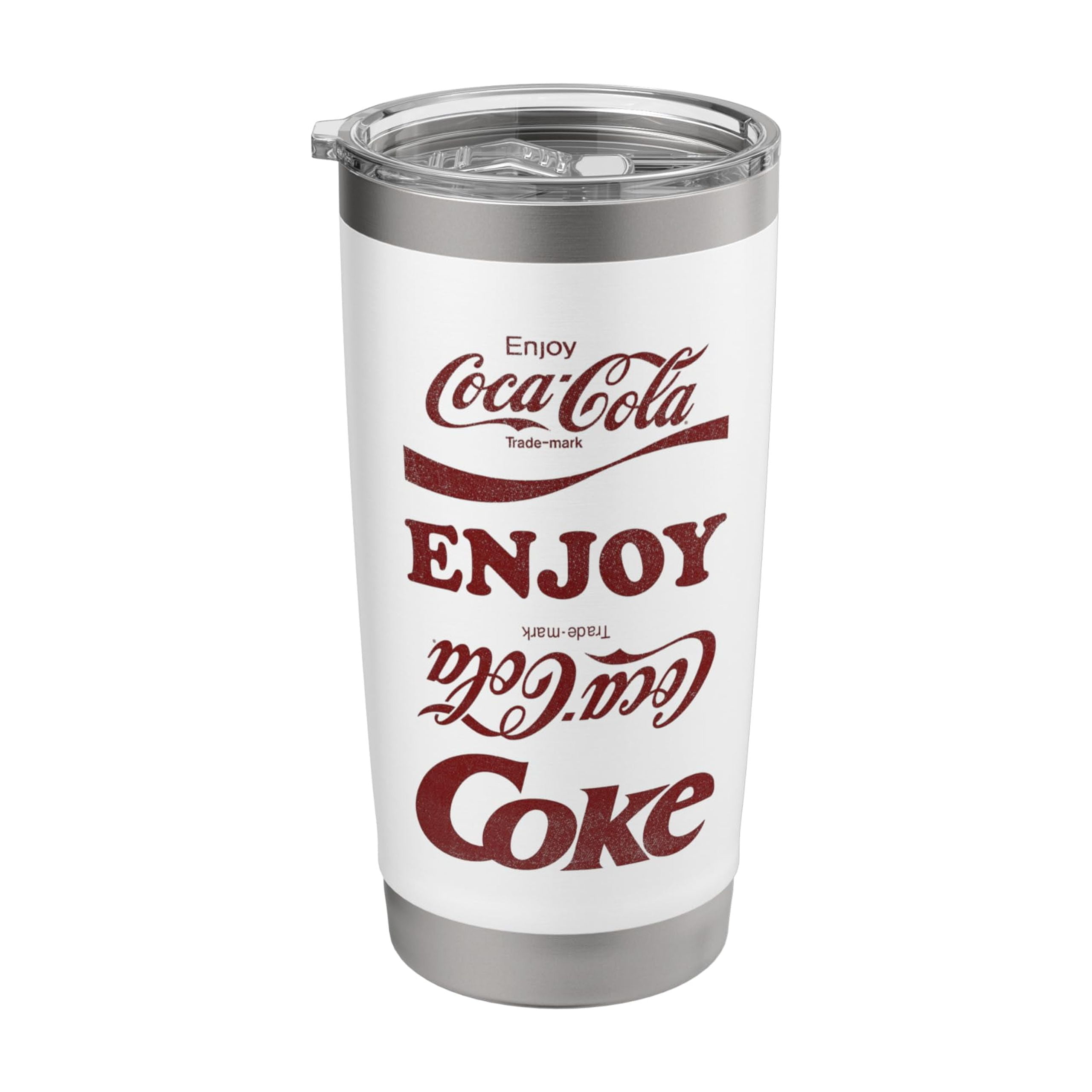 Coca-Cola Enjoy Upside Down Text Stack Stainless Steel Insulated Tumbler - Walmart.com