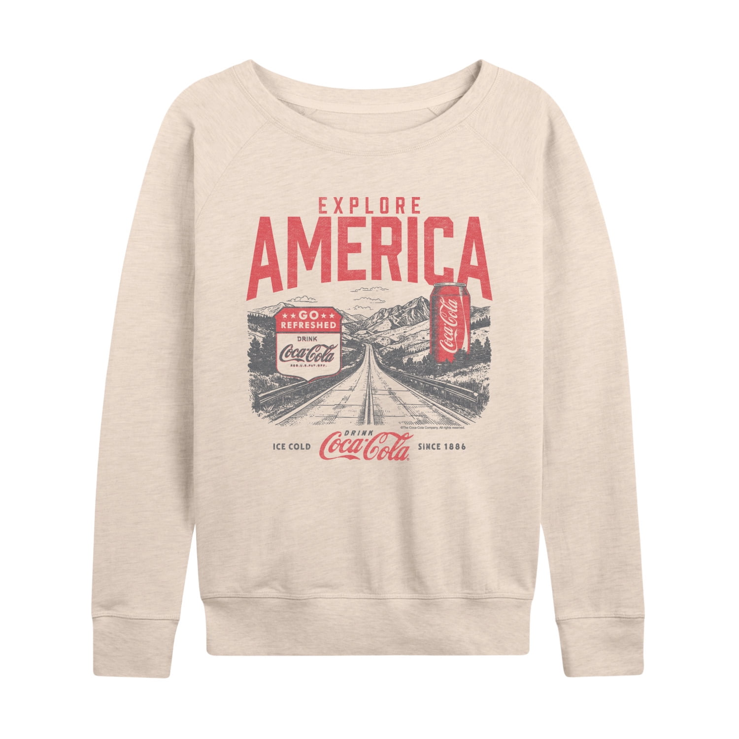 Coca-Cola - Explore America Coke - Women's French Terry Long Sleeve ...