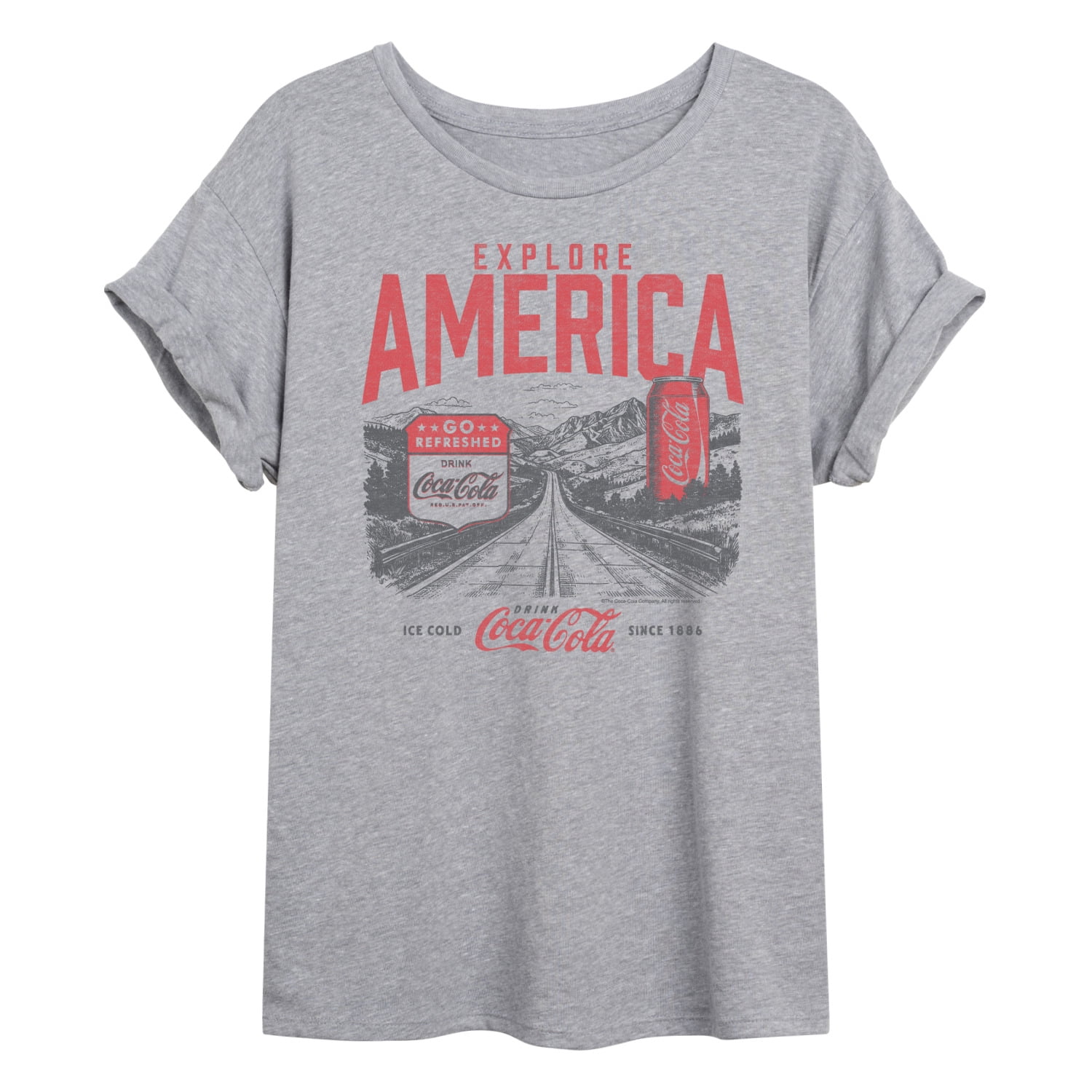 Coca-Cola - Explore America Coke - Women's Oversized Graphic T-Shirt ...