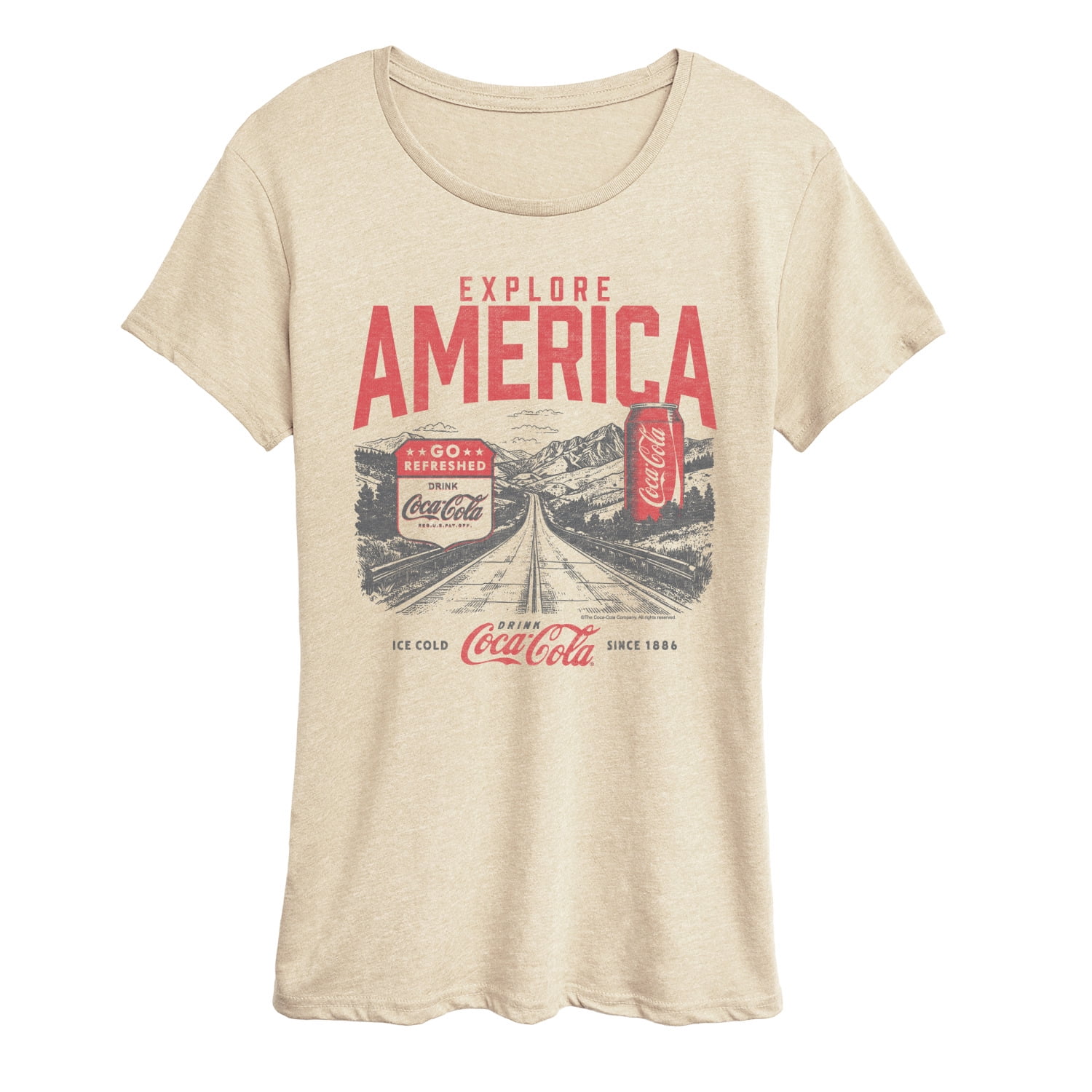 Coca-Cola - Explore America Coke - Women's Short Sleeve Graphic T-Shirt ...