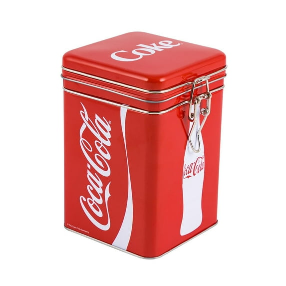 Coca-Cola Food Container Large Rectangular All Metal Locking Cookie Jar ...