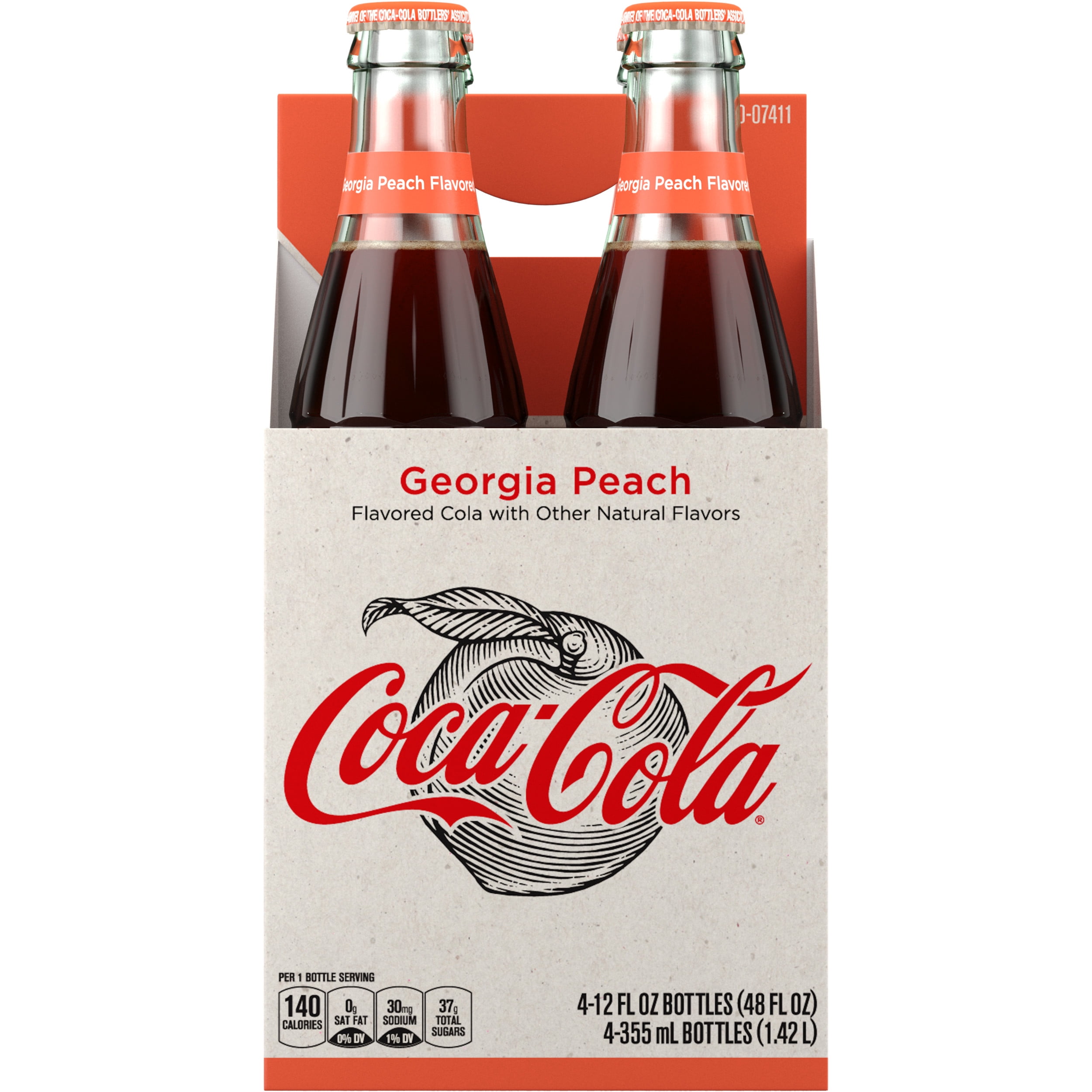 Coca-Cola Georgia Peach Soda Soft Drink, 12 fl oz, 4 Pack - Walmart ...