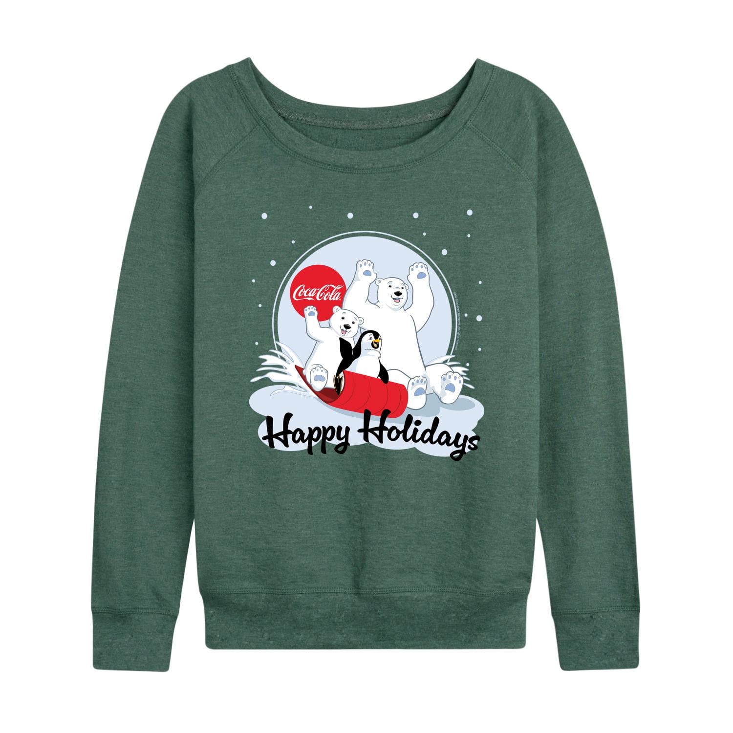 Coca-Cola - Happy Holiday Sled - Women's French Terry Long Sleeve ...