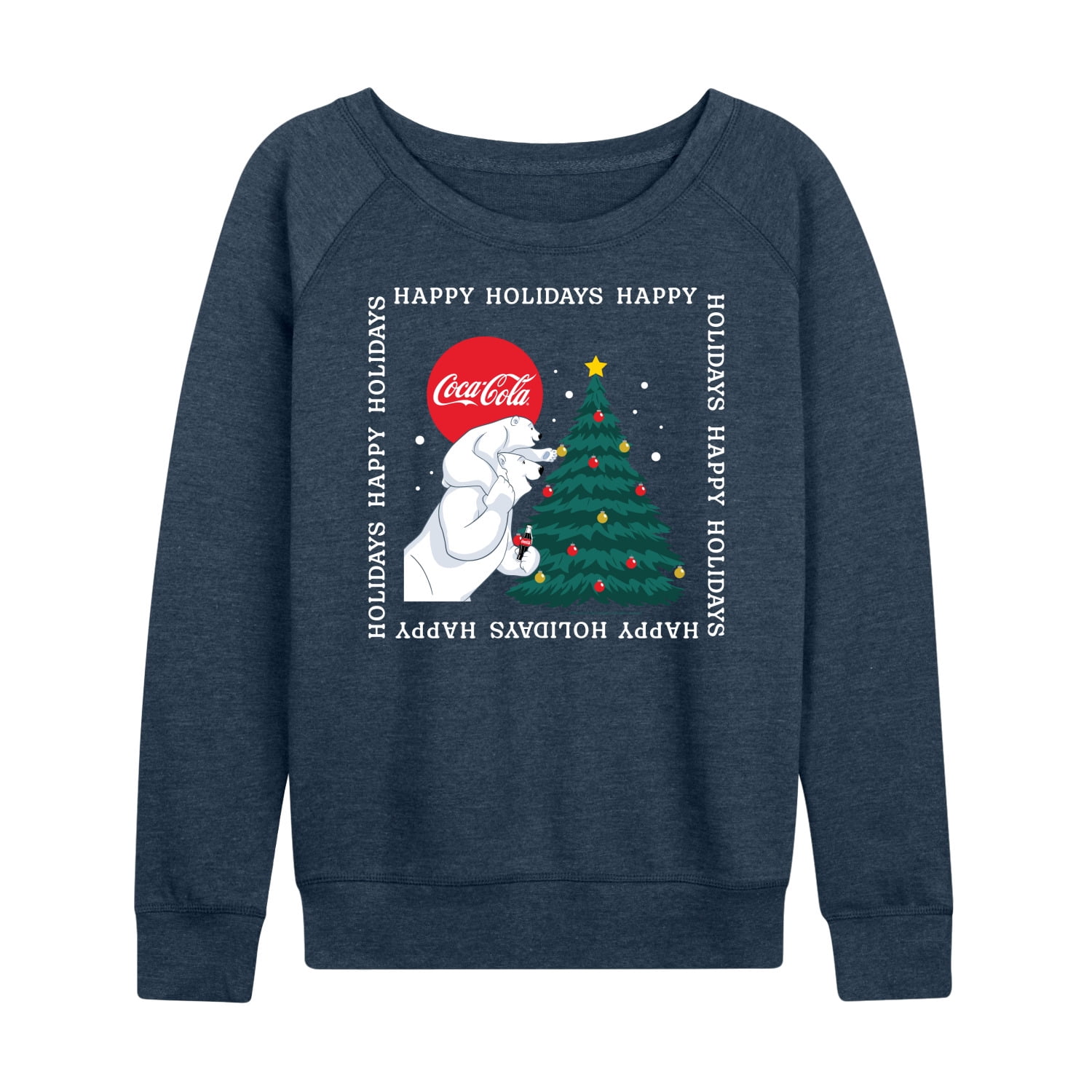 Coca-Cola - Happy Holidays Bears And Tree - Women's French Terry Long ...