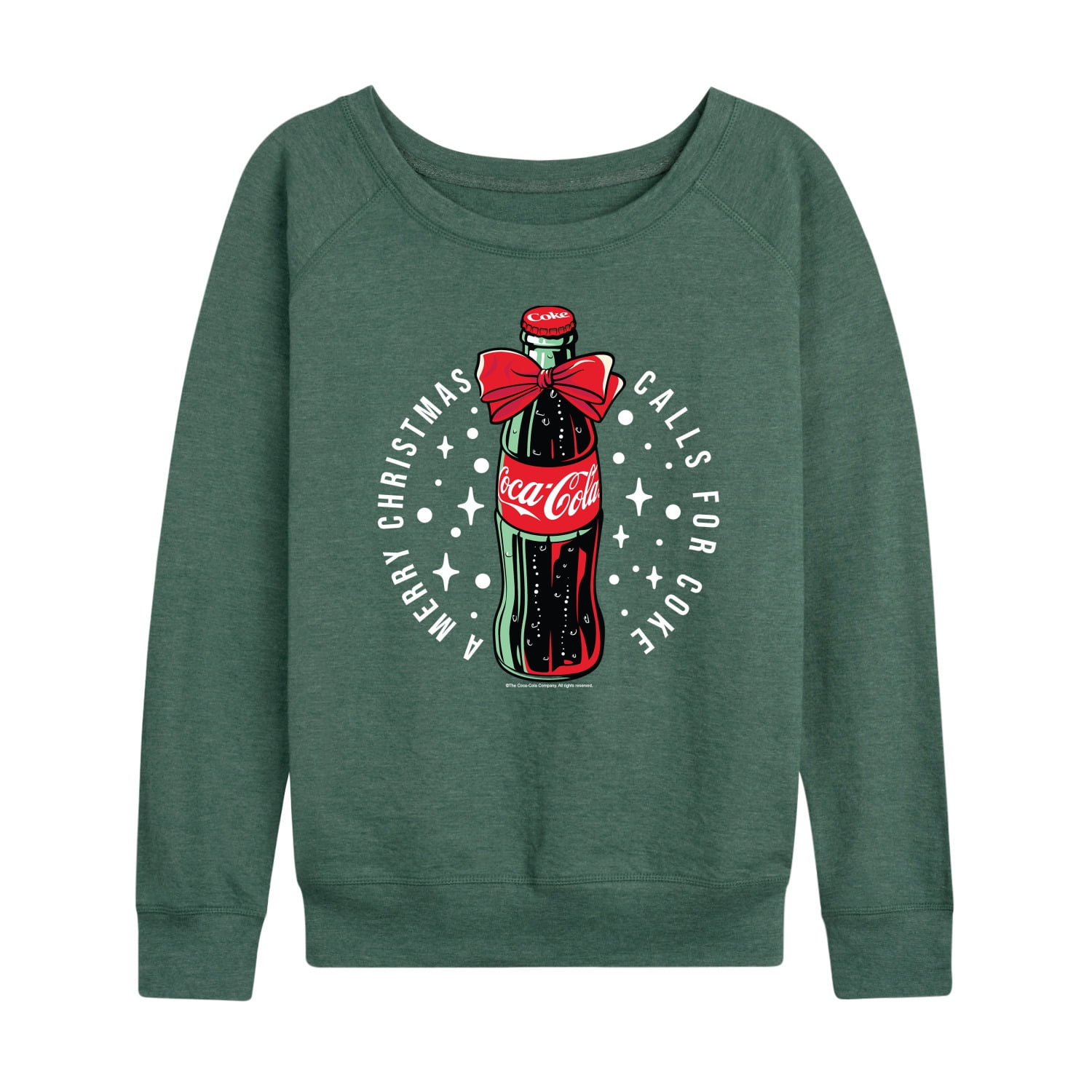 Coca-Cola - Happy Holidays Bottle - Women's French Terry Long Sleeve ...