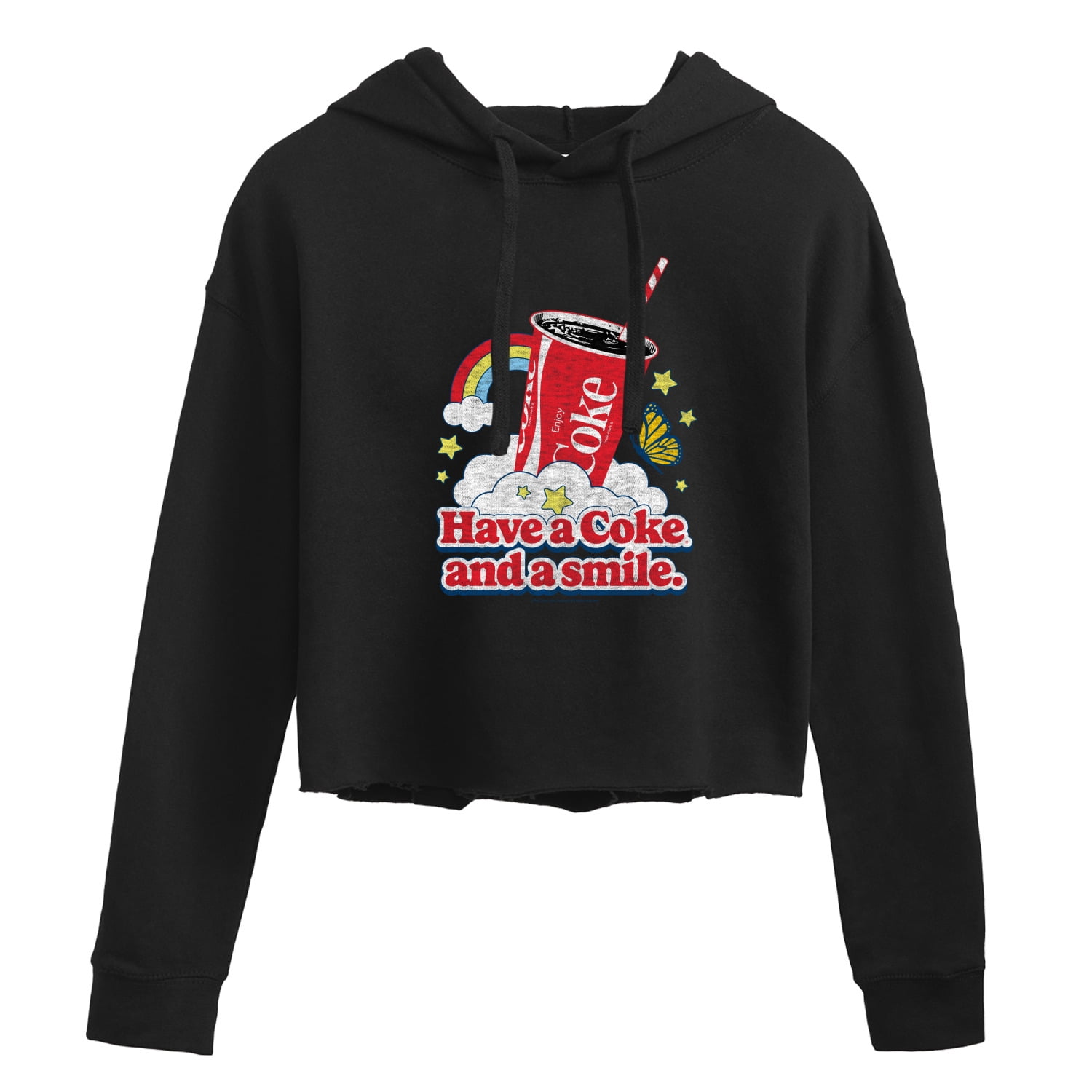 Coca-Cola - Have A Coke And A Smile - Juniors Cropped Pullover Hoodie ...