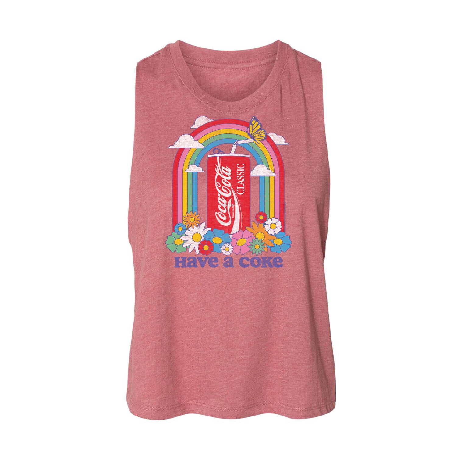 Coca-Cola - Have A Coke Rainbow - Juniors Cropped Racerback Tank Top ...