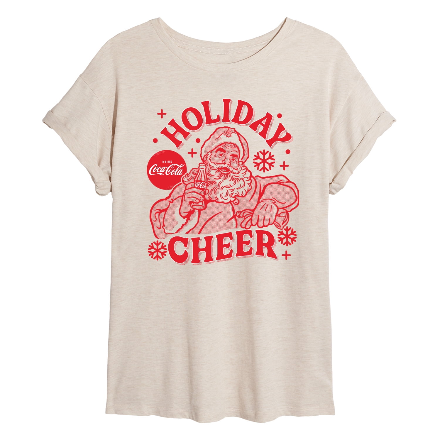 Coca-Cola - Holiday Cheer - Women's Oversized Graphic T-Shirt - Walmart.com