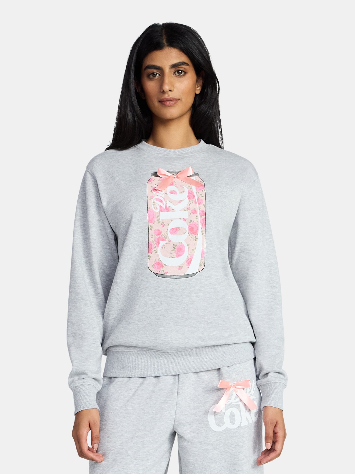 Coca-Cola Women's Diet Coke Floral Graphic Crewneck Sweatshirt, Sizes ...