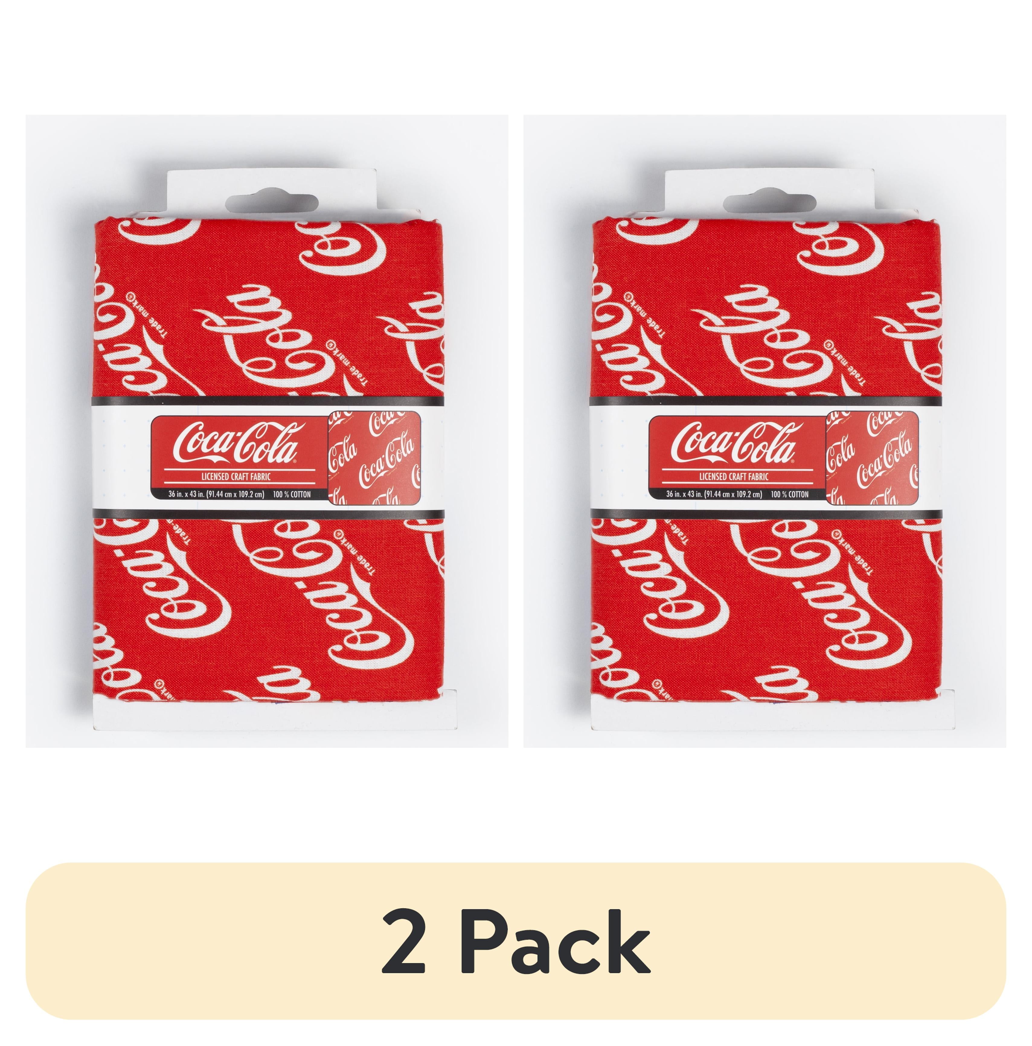 (2 pack) Coca-Cola Logo, 1 Yard Sewing & Craft Fabric Licensed by the ...