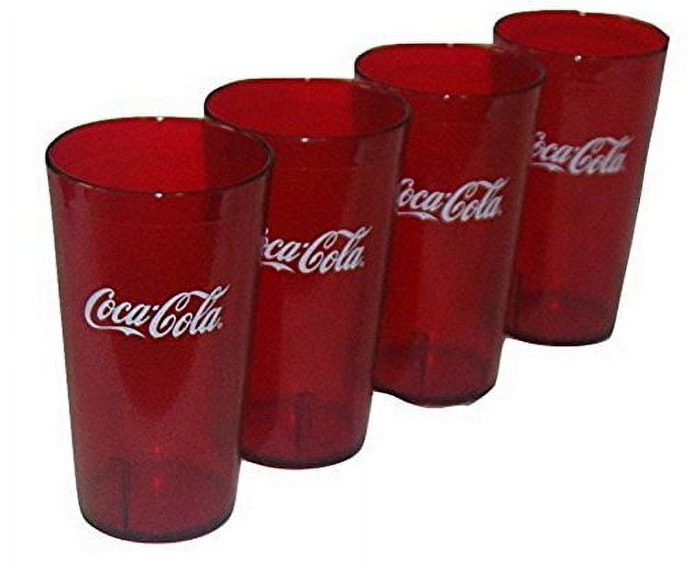 Coca Cola Logo Ruby Red Plastic Tumbler Cups, Set of 4 - 16oz - Walmart.com