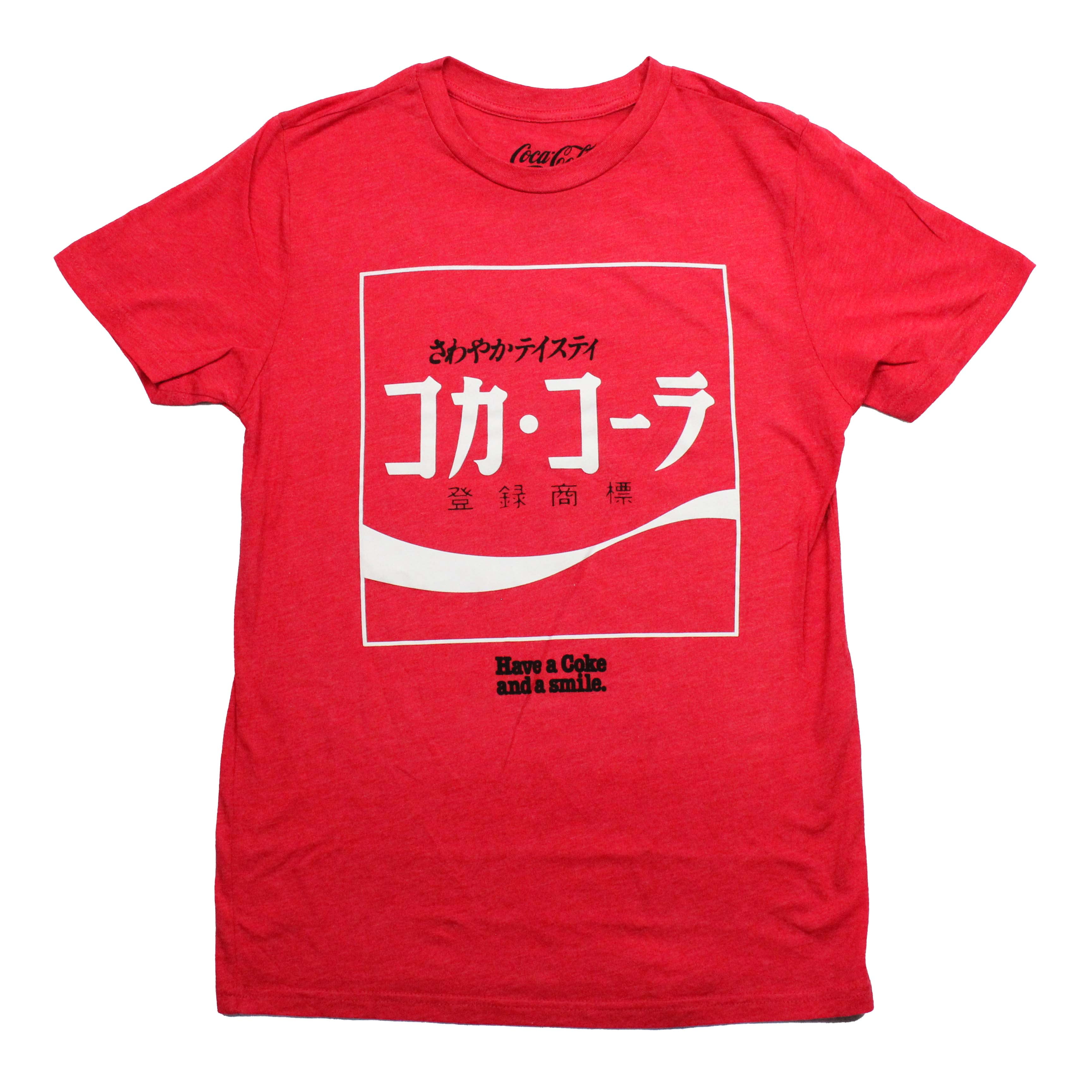 Coca-Cola Mens T-Shirt - Kanji 2 Side Have a Coke and Smile Delicious ...