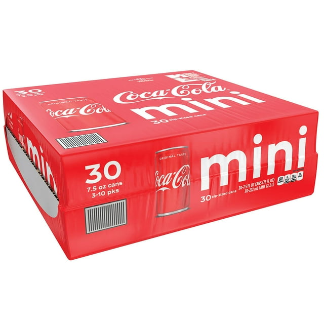 Coca-Cola Mini Soda Cans, 7.5oz, 30pk Case - Walmart.com