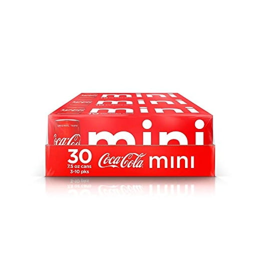 Coca-Cola Mini Cans 7.5oz 30pk, Small Soda Can Pack for Refreshing ...