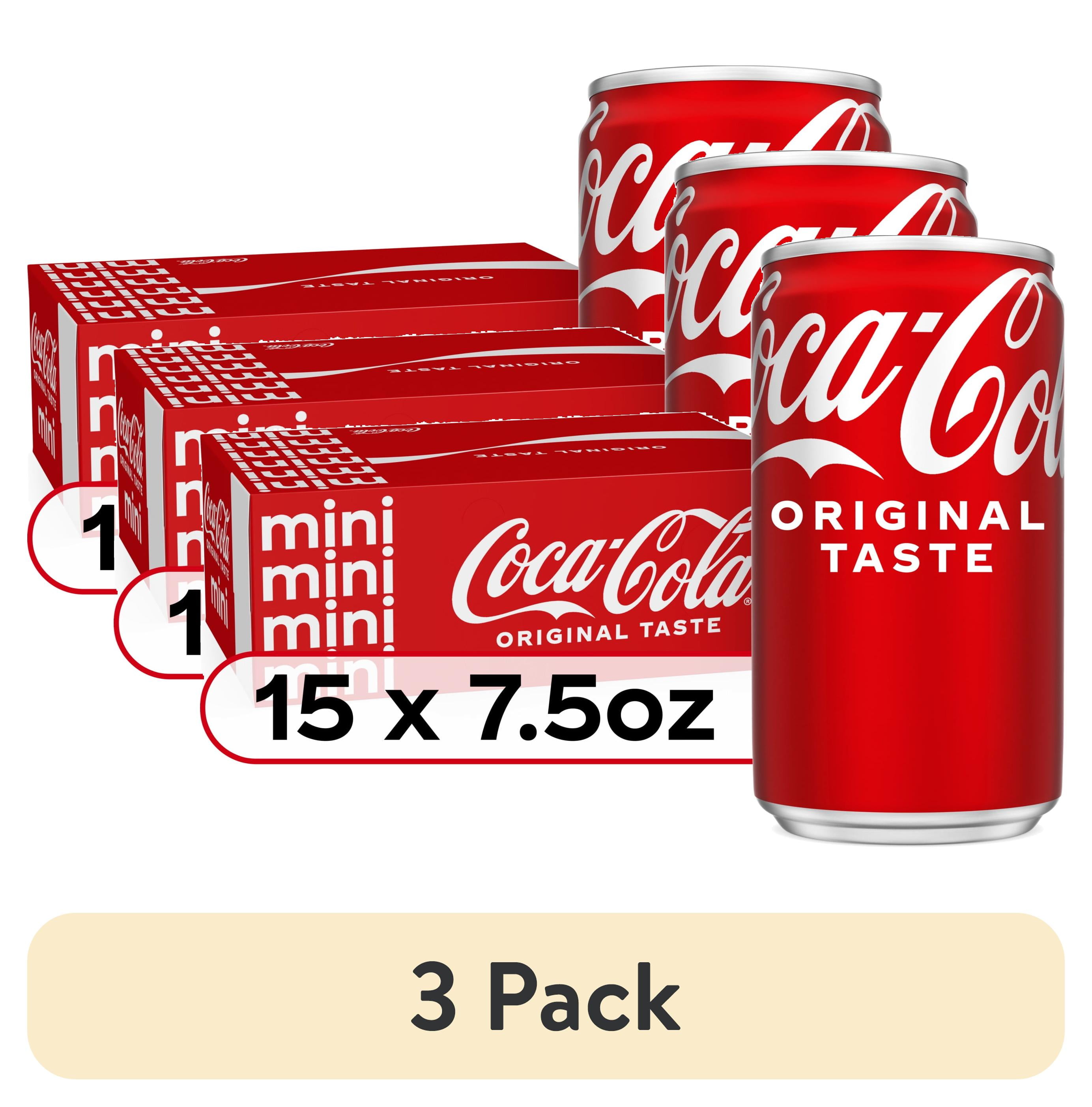 (3 pack) Coca-Cola Mini Soda Pop, 7.5 fl oz Cans, 15 Pack - Walmart.com