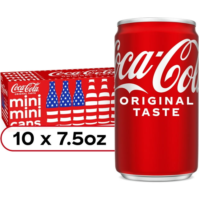 Coca-Cola Mini Soda Pop Fridge Pack, 7.5 fl oz Cans, (10 Pack ...