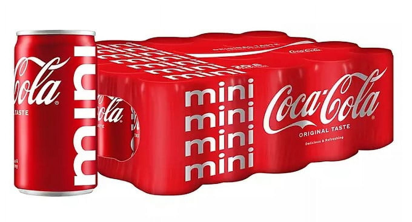 Coca-Cola Mini Soda Pop Soft Drink, 8 fl oz, 20 Pack Cans, Allergens ...
