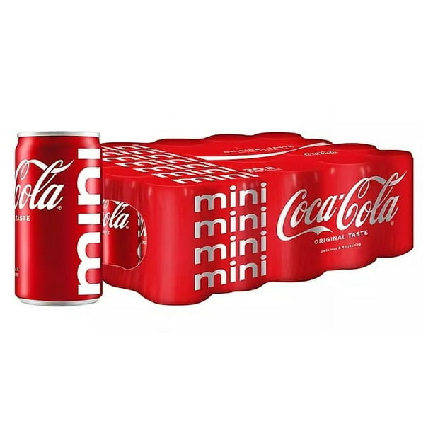 Coca-Cola Mini Soda Pop Soft Drink, 8 fl oz, 20 Pack Cans, Allergens ...