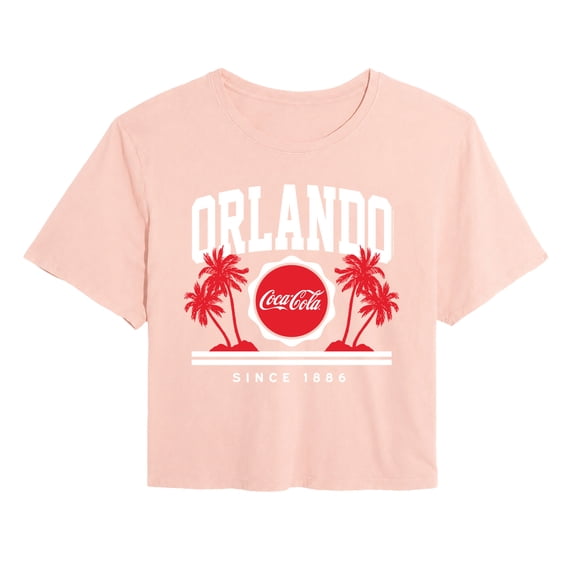 Coca-Cola - Orlando - Juniors Cropped Graphic T-Shirt - Walmart.com