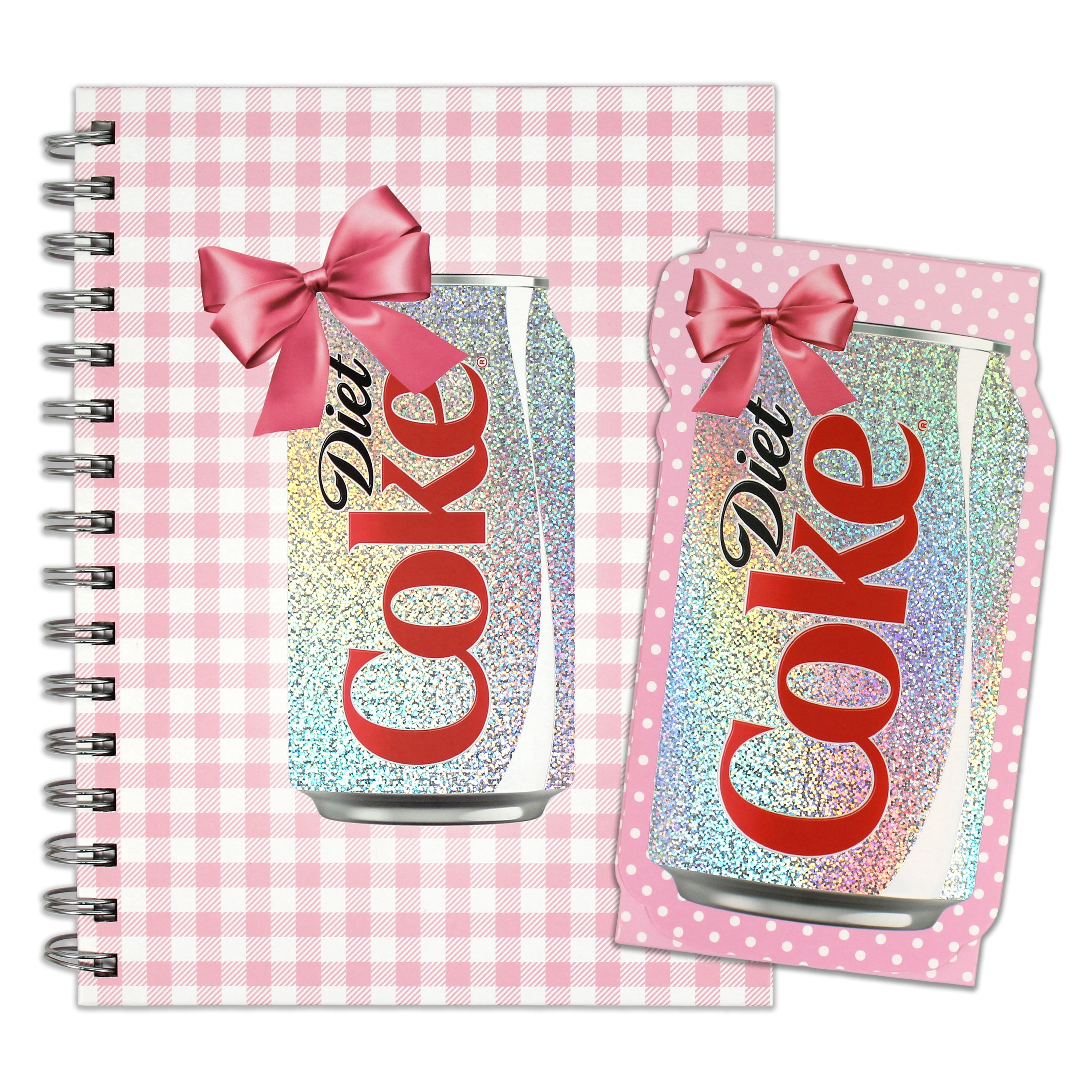 Coca-Cola Pink Gingham Diet Coke Spiral Journal with Folding Pocket ...