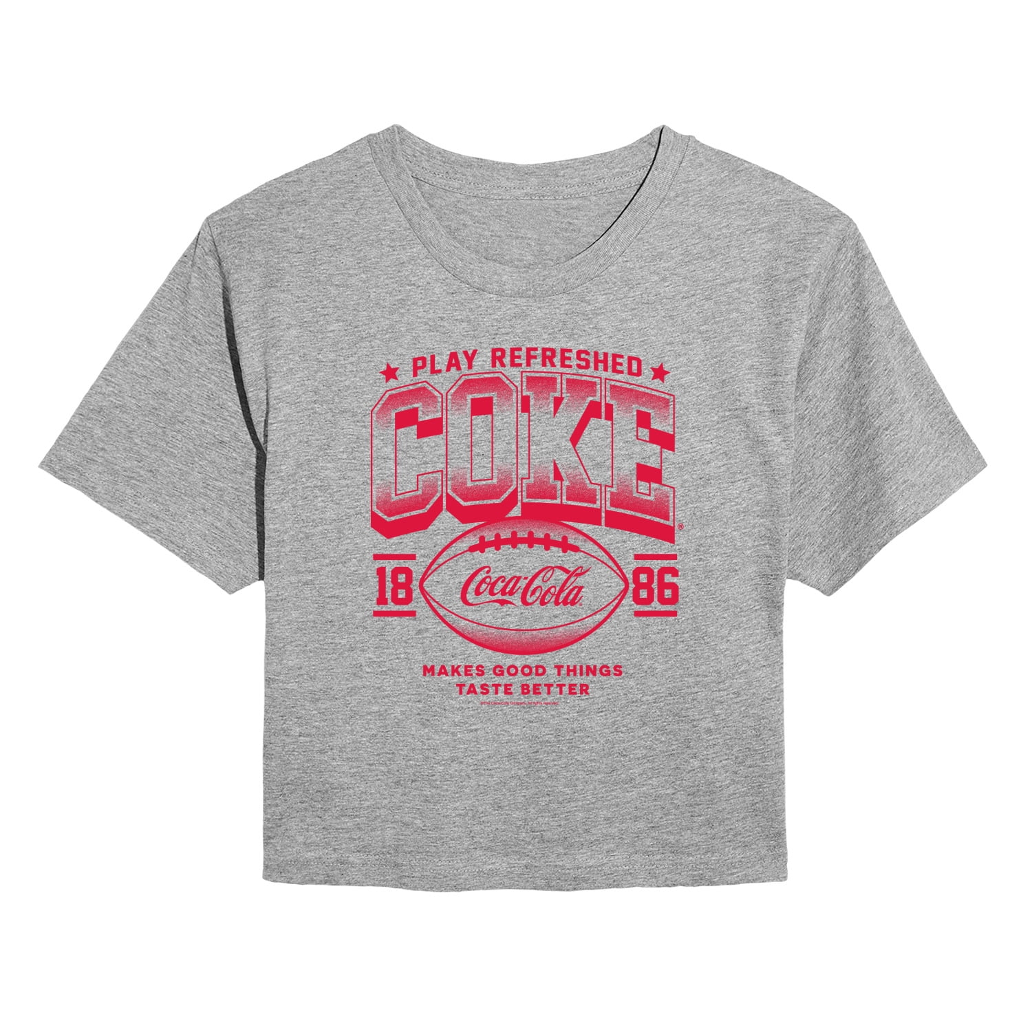 Coca-Cola - Play Refreshed - Juniors Cropped Graphic T-Shirt - Walmart.com