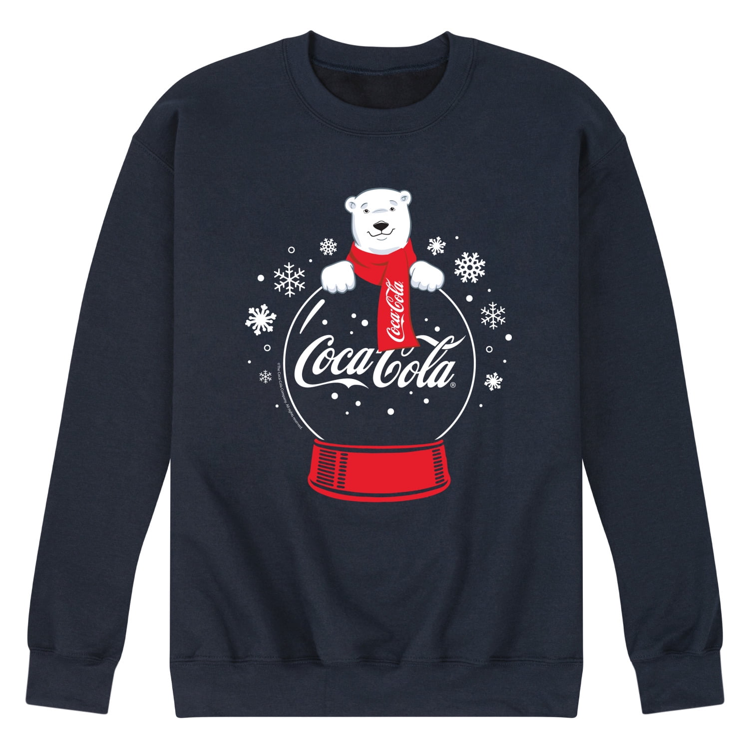 Coca-Cola - Polar Bear Snowglobe - Men's Long Sleeve Crew Fleece ...