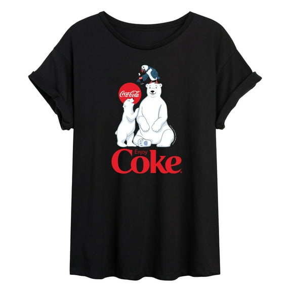 Coca-Cola - Polar Bears And Puffin - Women's Oversized Graphic T-Shirt ...