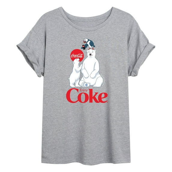 Coca-Cola - Polar Bears And Puffin - Women's Oversized Graphic T-Shirt ...
