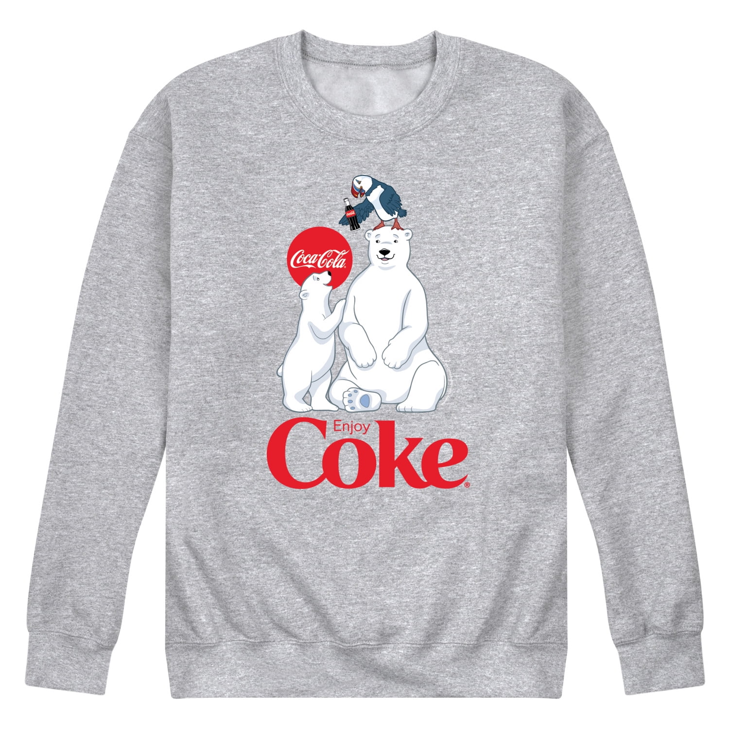Coca-Cola - Polar Bears and Puffin - Men's Long Sleeve Crew Fleece ...