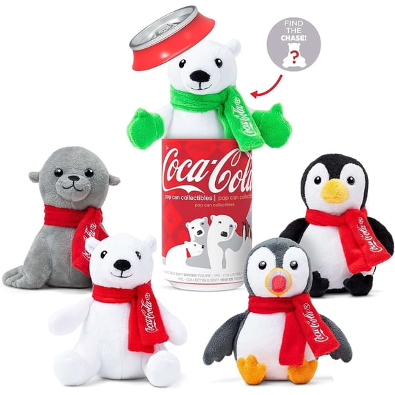 Schylling Coca-Cola Plush Stuffed Animal, 5-inch Pop Can Collectible ...