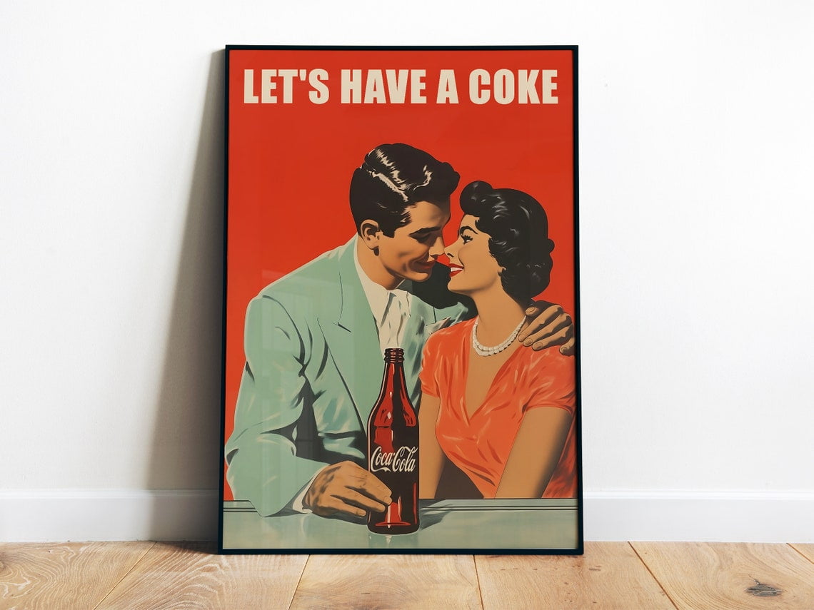 Coca Cola Poster Retro Kitchen Wall Art Funny Prints Retro Coke Poster ...