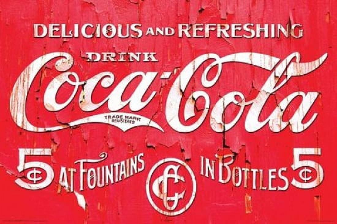 Coca-Cola - Retro Logo Poster (24 x 36) - Walmart.com