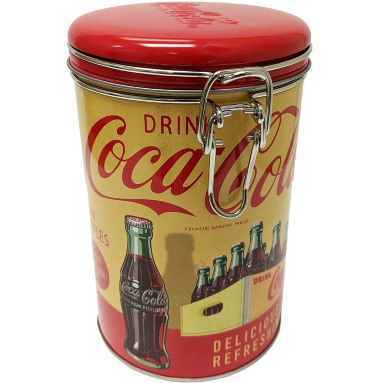 Coca-Cola Round Lock-Top Tin Canister - Walmart.com