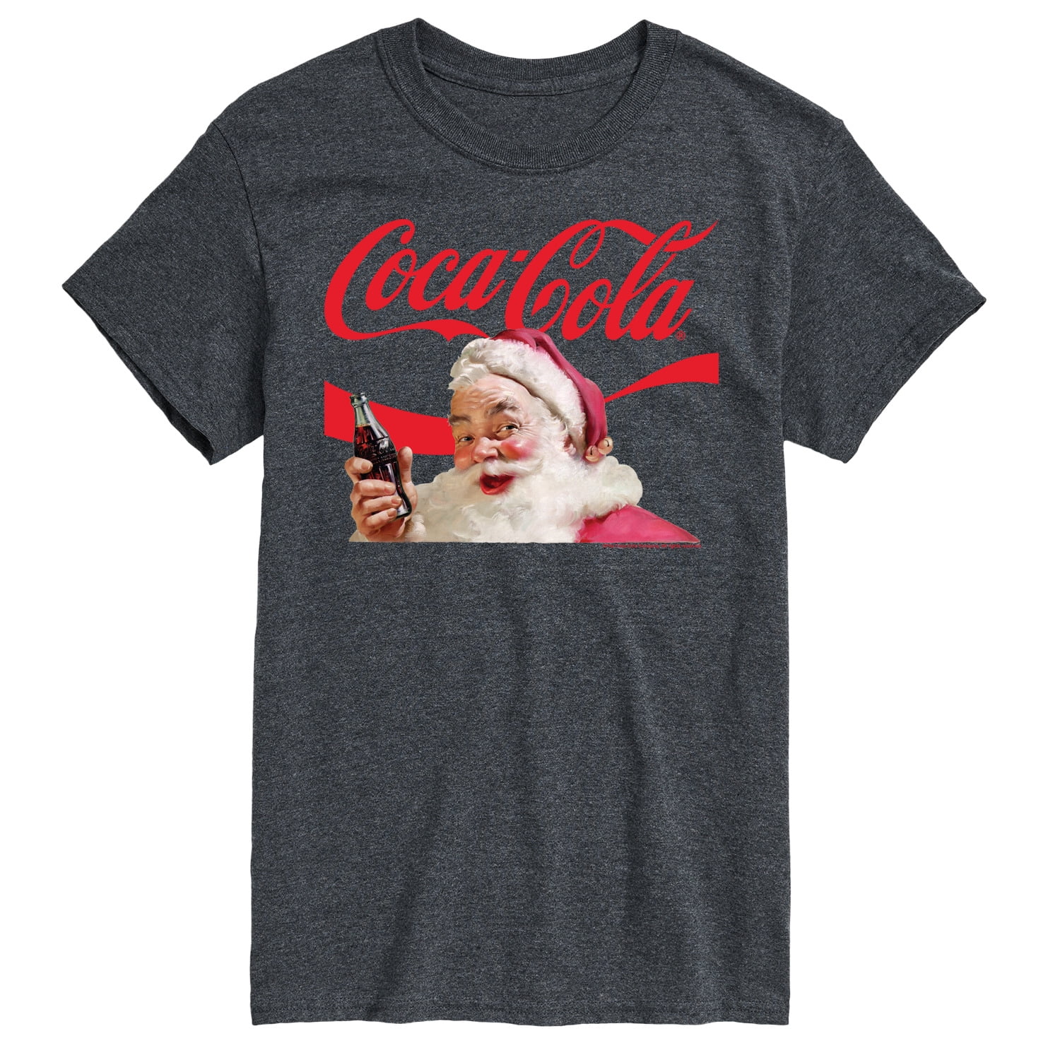 Coca-Cola - Santa Closeup Coca Cola Logo - Men's Short Sleeve Graphic T ...